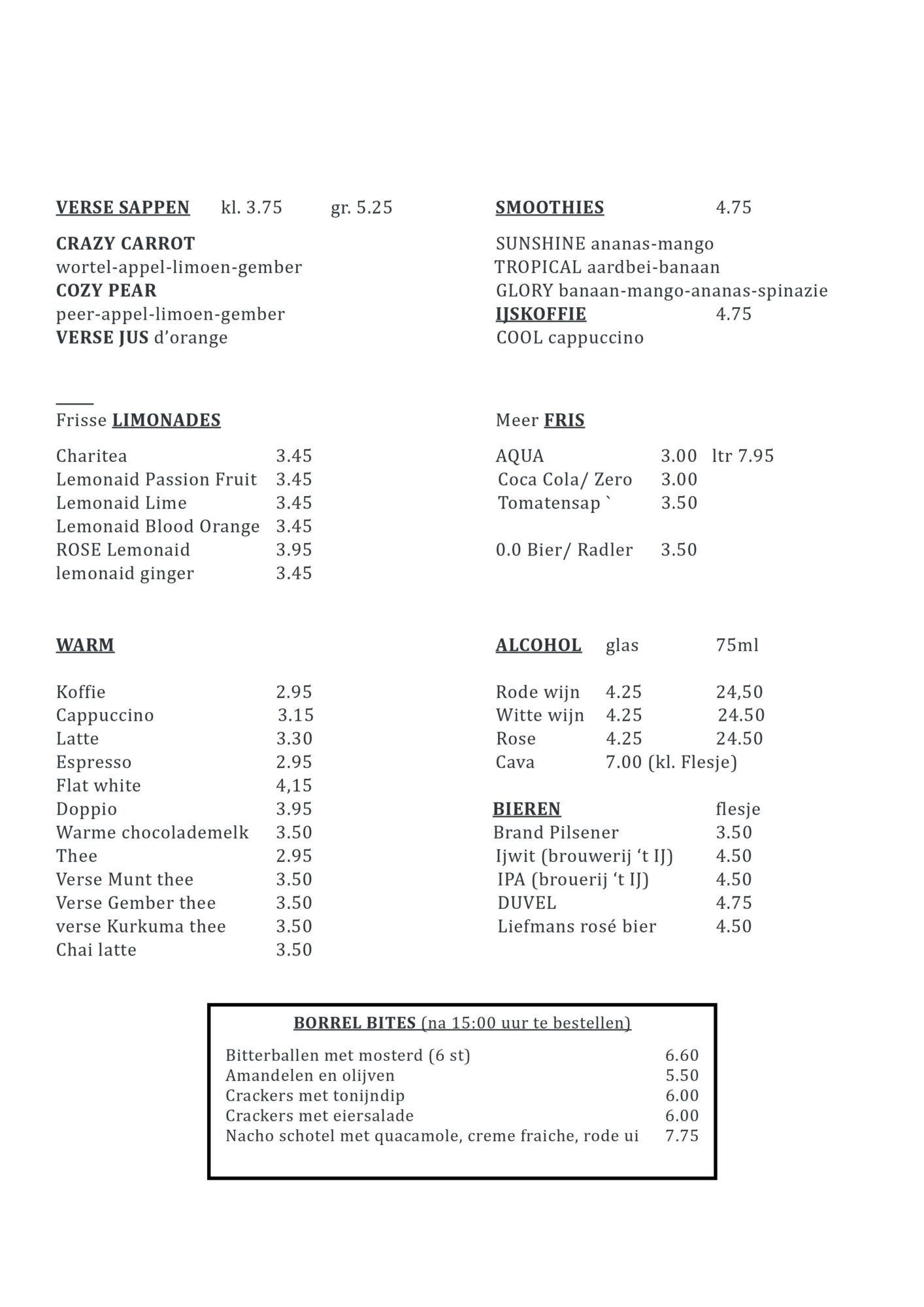 Menukaart – Het Beleg